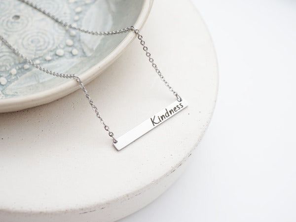 "Kindness" Horizontal Bar Necklace - Beauty Box South Africa